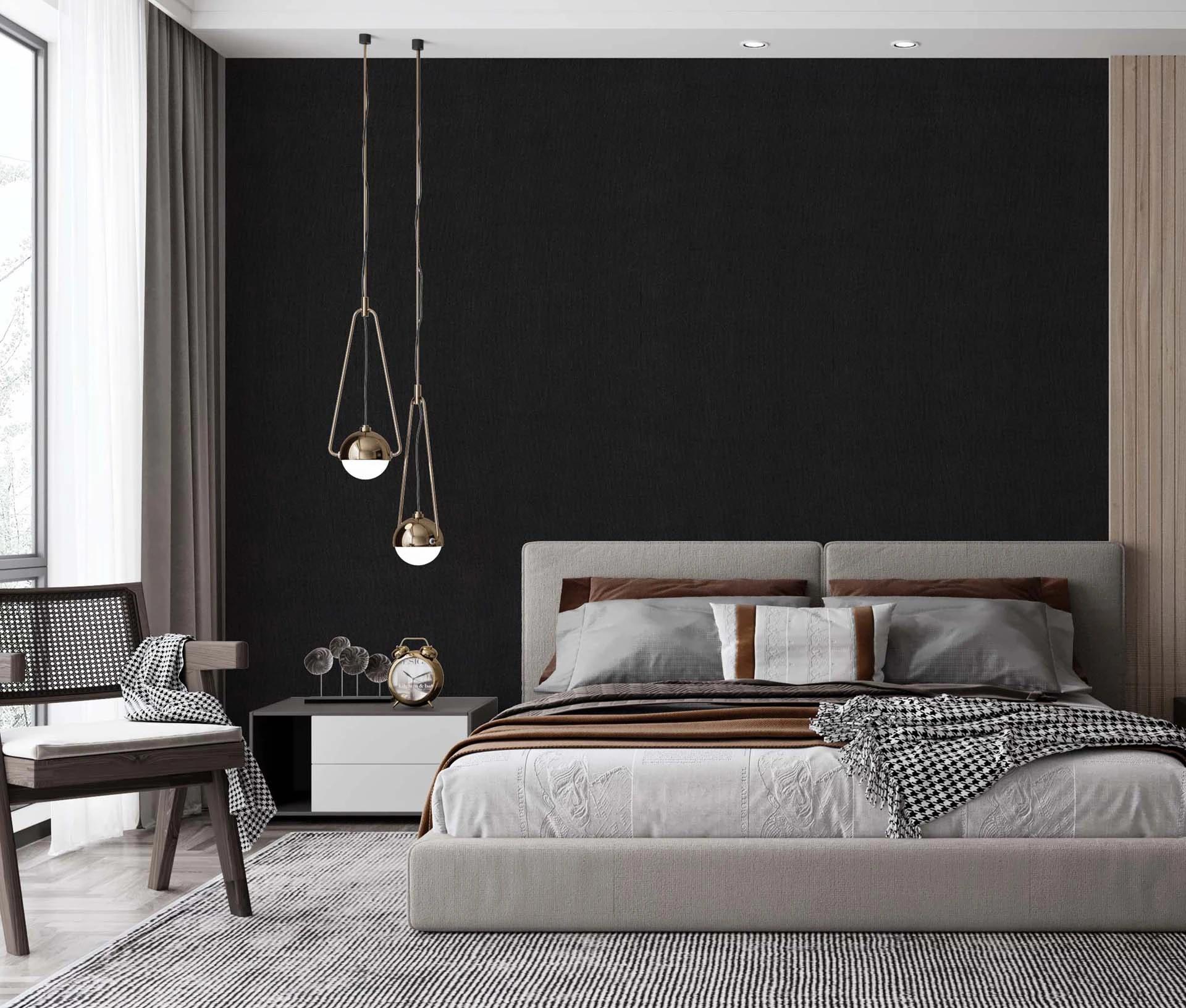 Black wallpaper elegance and refinement ⭐ by MallDeco