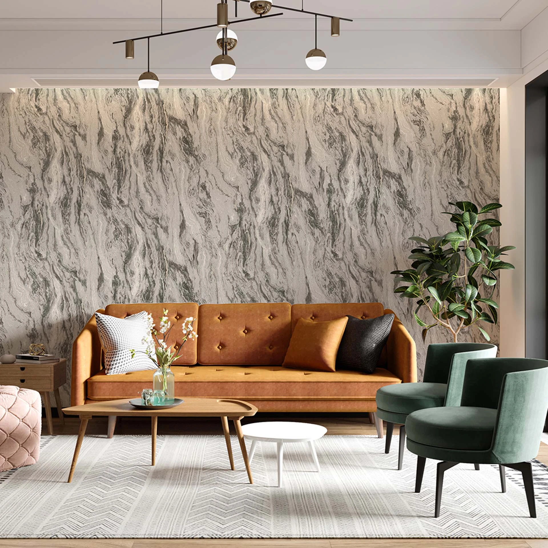 Types of wallpaper contemporary design ⭐ by MallDeco