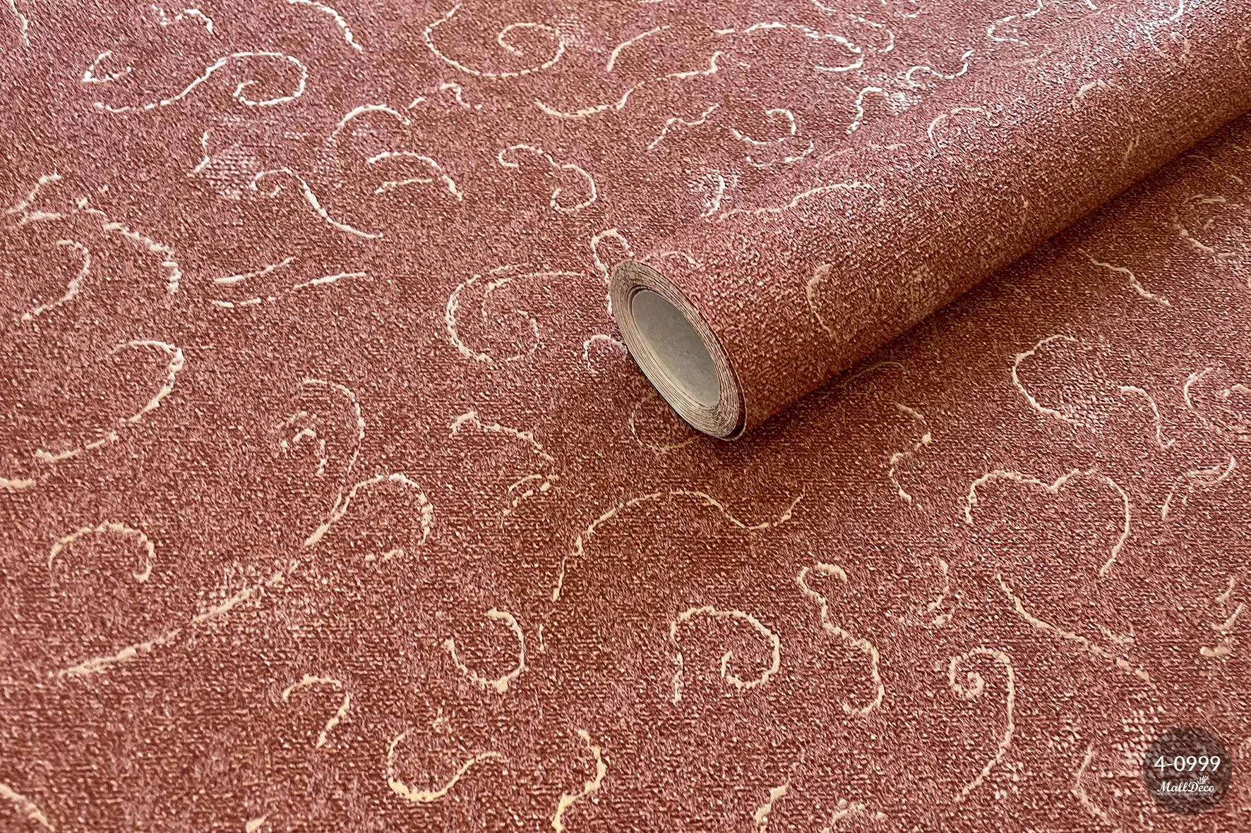 Papier peint de salon haut de gamme, vinyle terracotta, modèle Ludwig