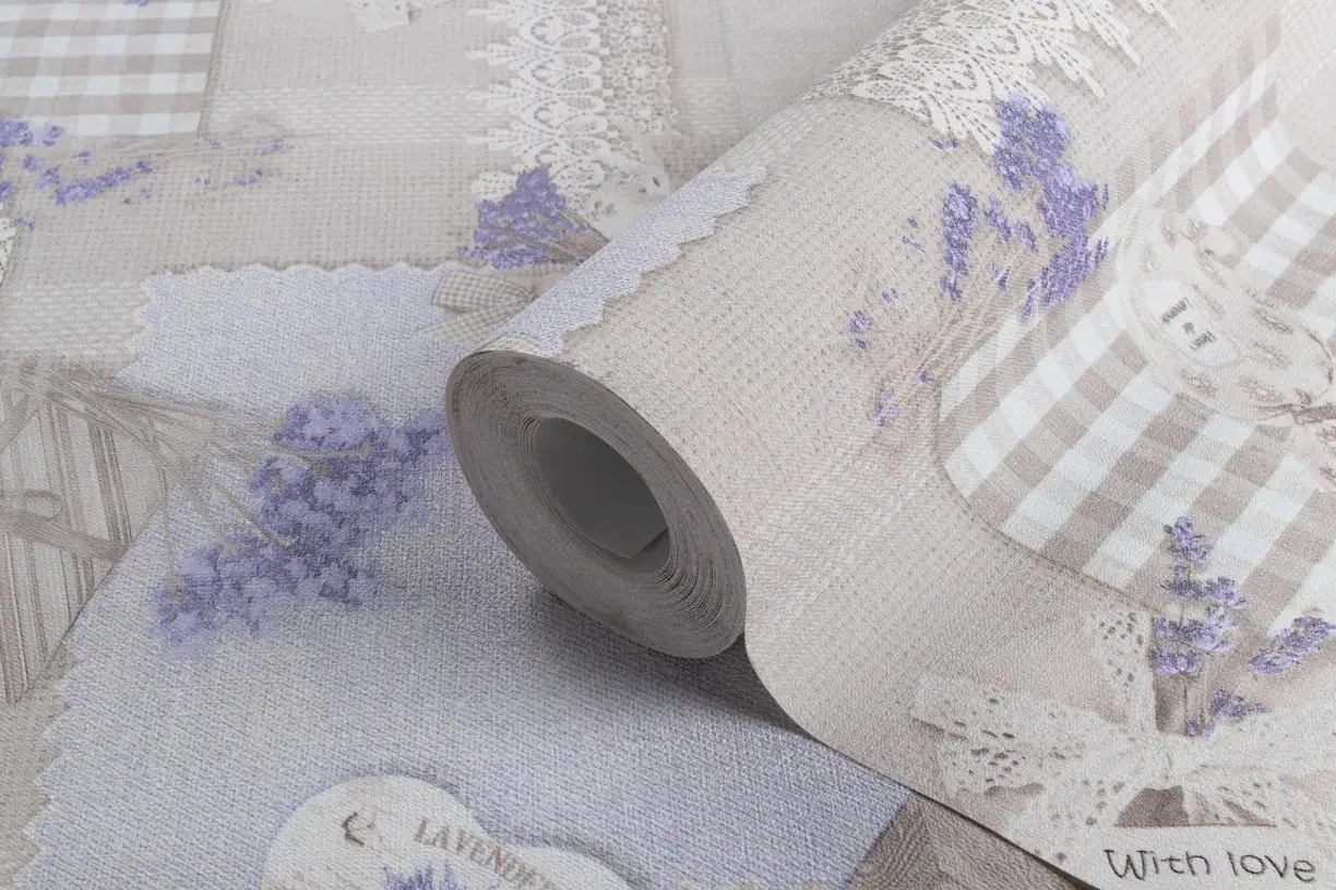 Tapet bucatarie, vinil violet, model Lavanda