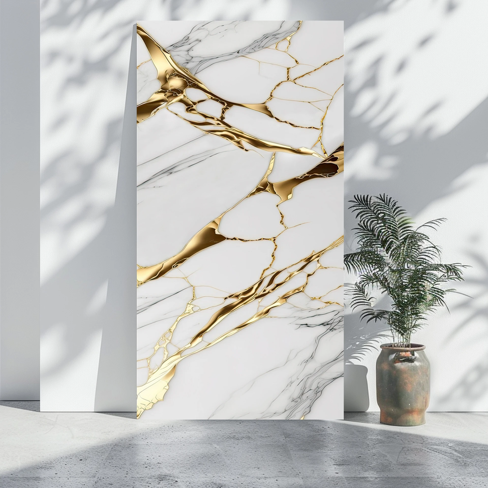 Pannello decorativo in PVC, motivo marmo, oro