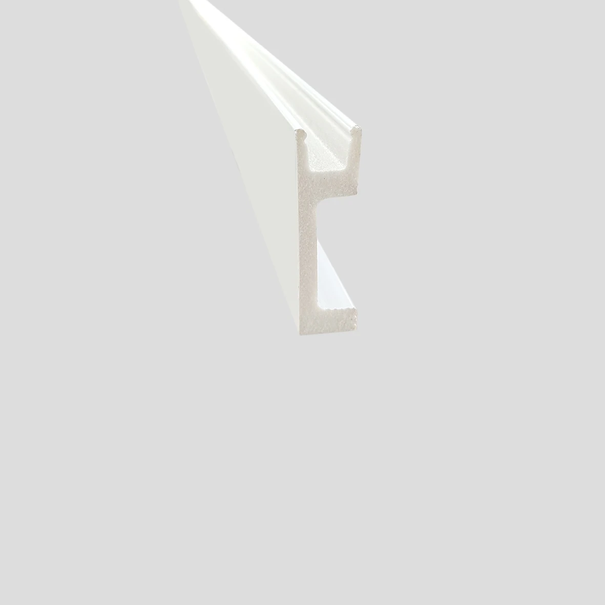 Plinta alba decorativa duropolimer pentru LED, latime 80 mm