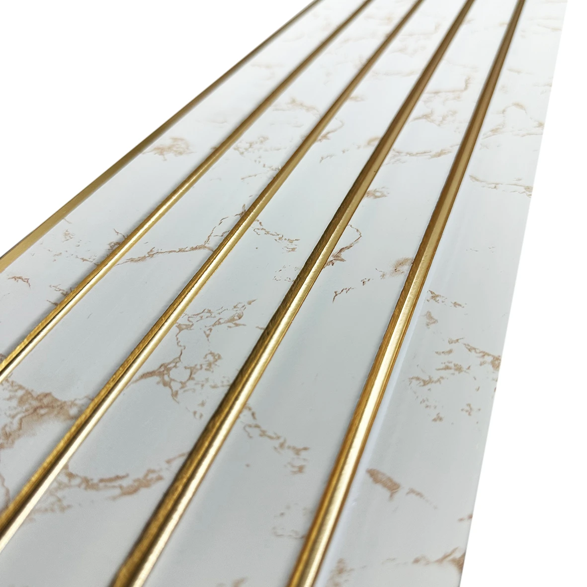Riflaj decorativ, culoare alba cu auriu, 160 mm